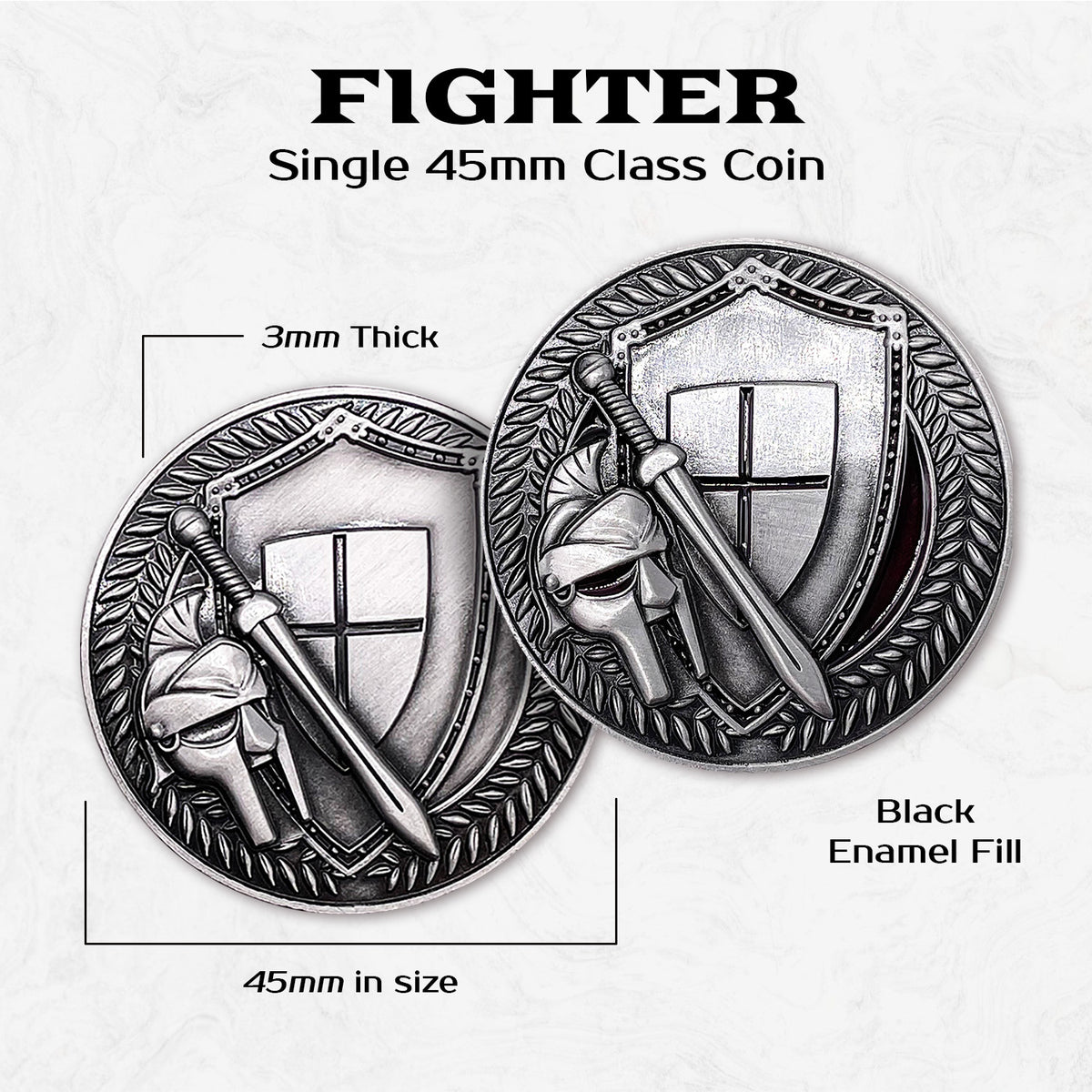 Fighter - Single 45mm Class Coins – Norse Foundry