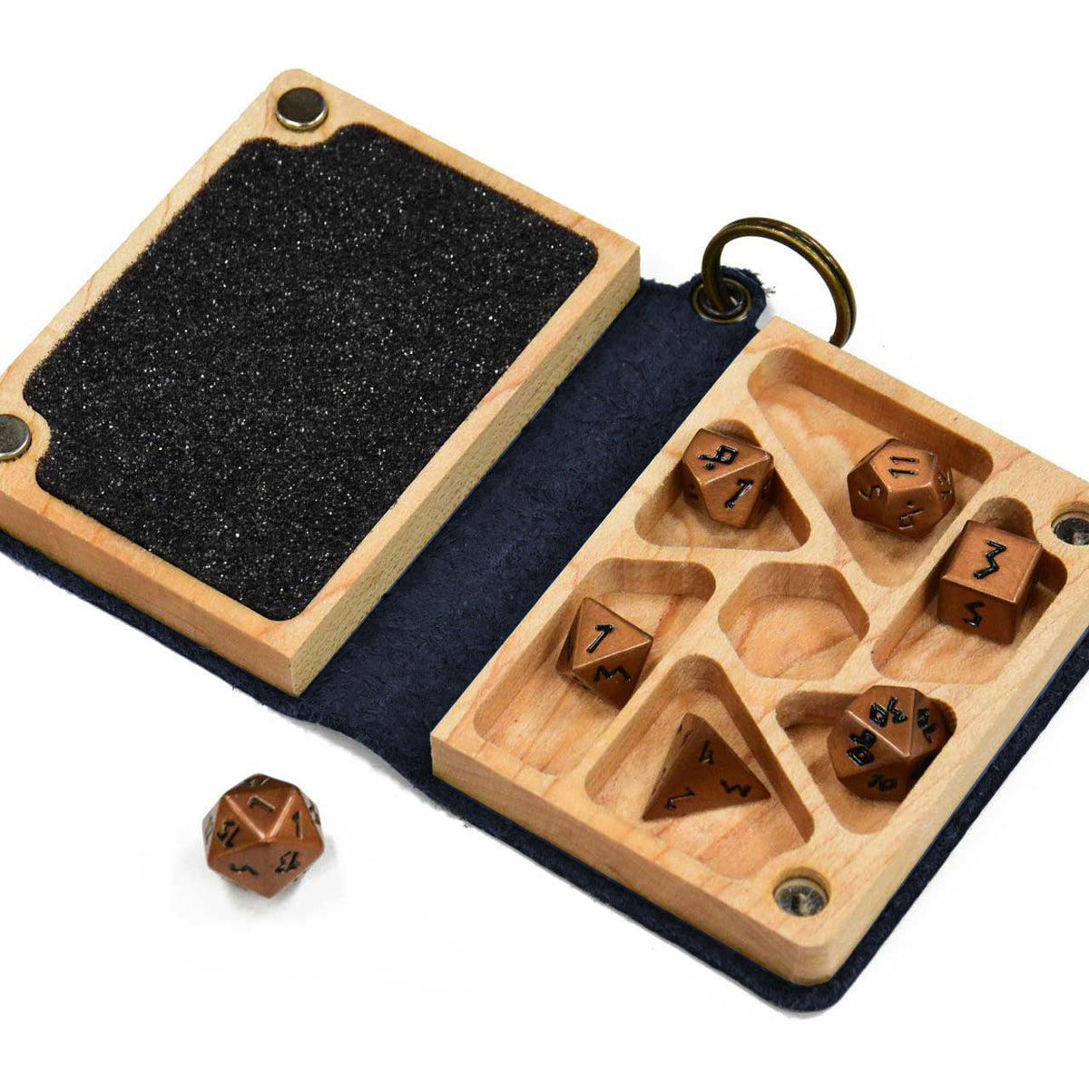 Lapis Leather Keychain Spellbook Dice Box - Elderwood – Norse Foundry