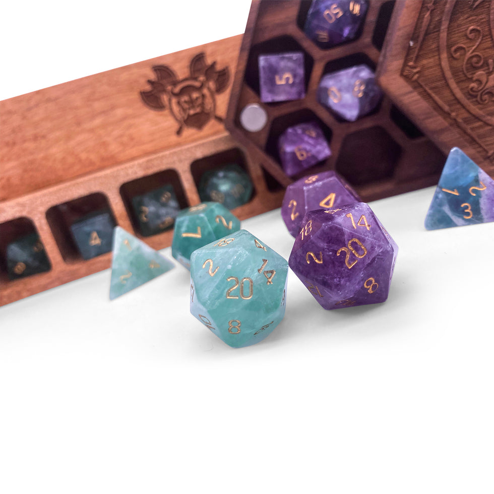 Amethyst - 7 Piece RPG Set Gemstone Dice – Norse Foundry