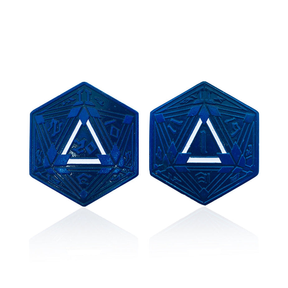 Metal RPG Crit/Fail Coin Blue Plated-25mm – Norse Foundry