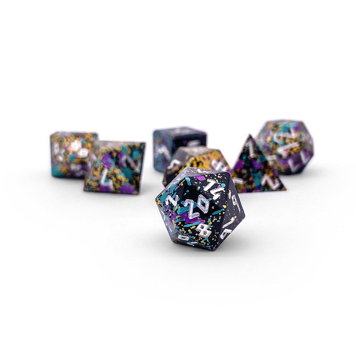 Court Jester - Pebble™ 10mm Set 6063 Aluminum Wondrous Dice - Norse Foundry