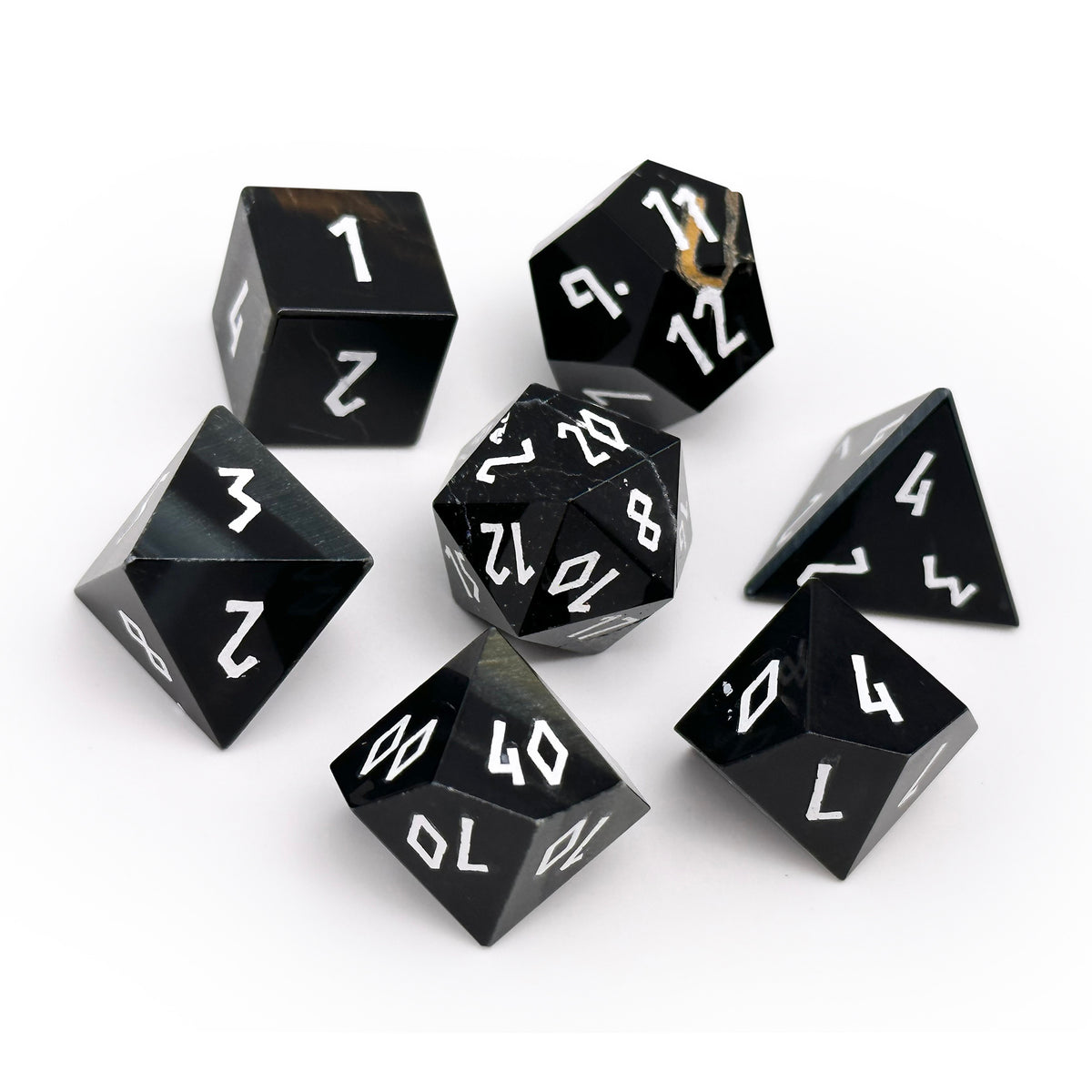 Hawk's Eye - 7 Piece RPG Set Gemstone Dice - Norse Foundry