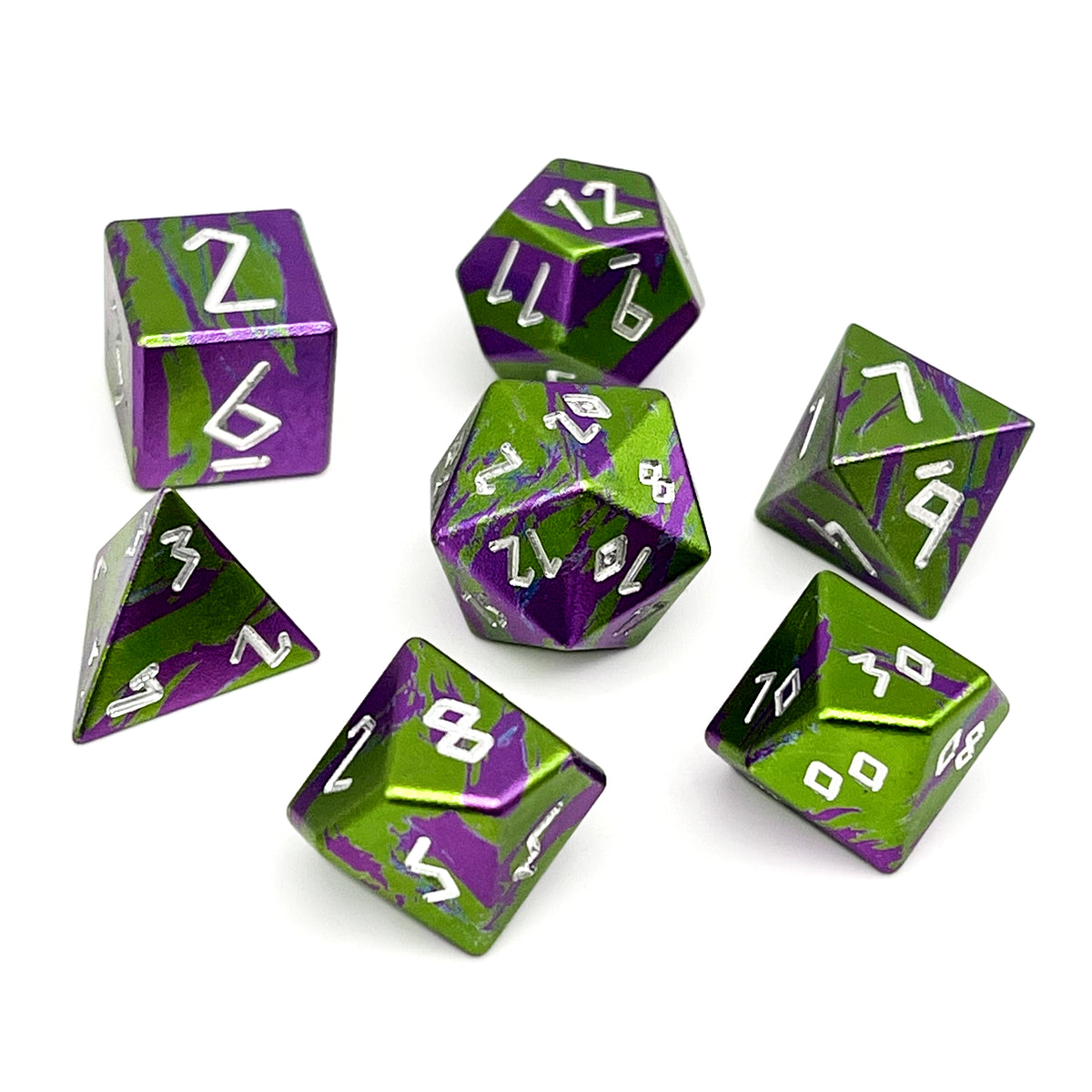 Poison Ivy - 7 Piece RPG Set 6063 Aluminum Layered Dice – Norse Foundry