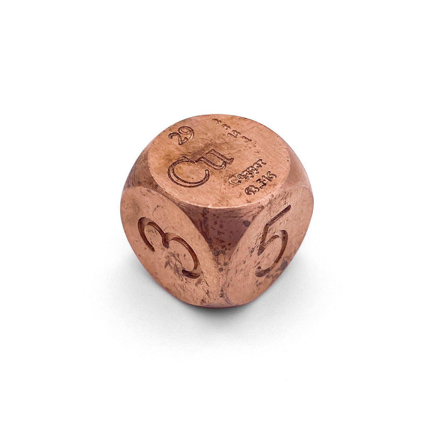 Copper - Single D6 with Copper Symbol True Metal Dice - Norse Foundry