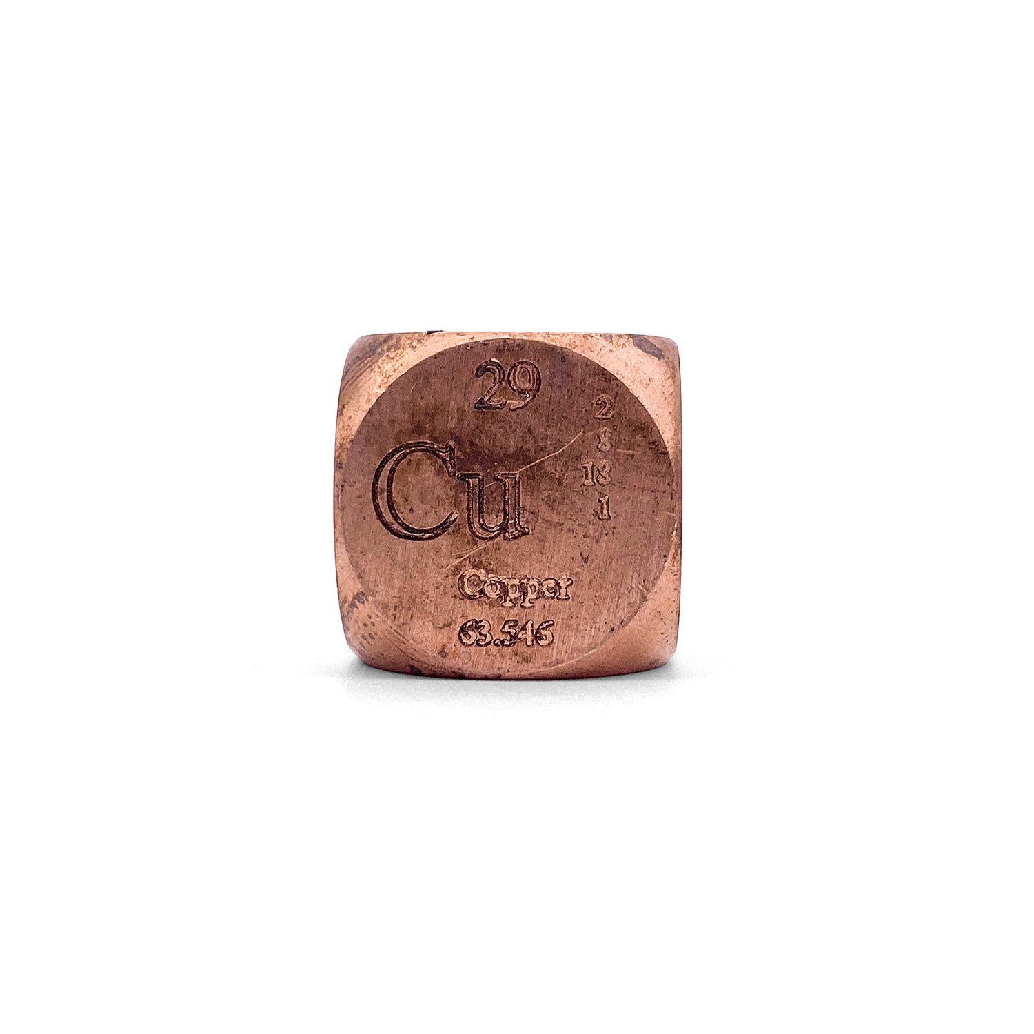 Copper - Single D6 with Copper Symbol True Metal Dice - Norse Foundry