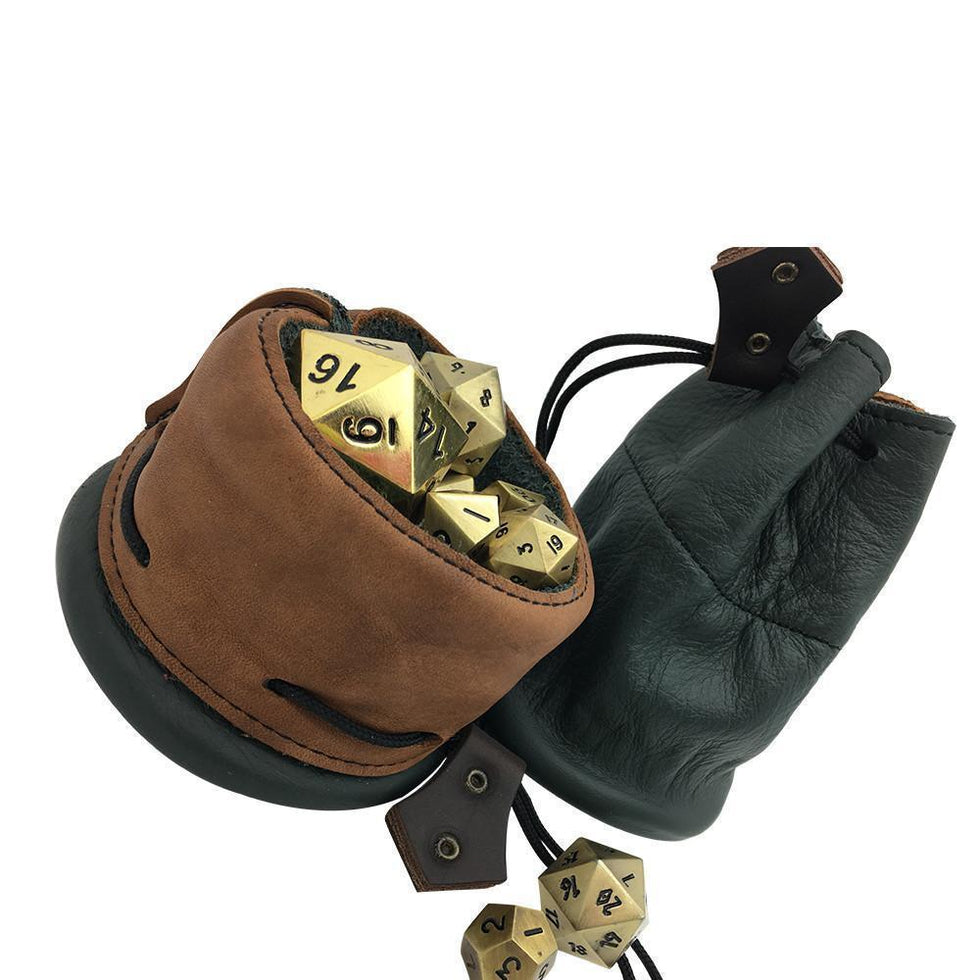 Green and Brown Leather Dice Bag / Dice Cup Transformer – Norse Foundry